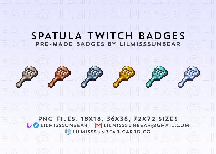 Spatulas P2U Twitch Pixel Art Sub and Bit Badges for Streaming Iron ...