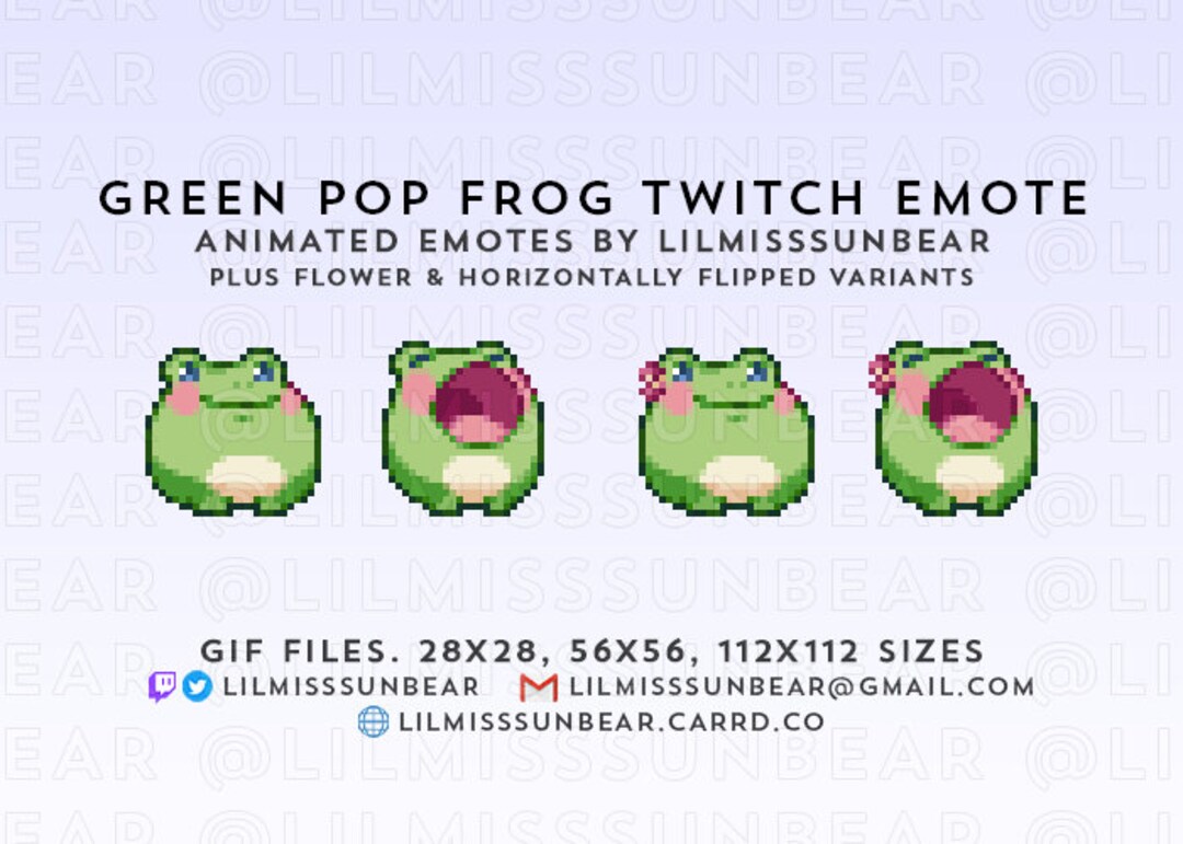 Green Pop Frog - Animated Twitch Emote | P2U Pixel Art Emote for ...