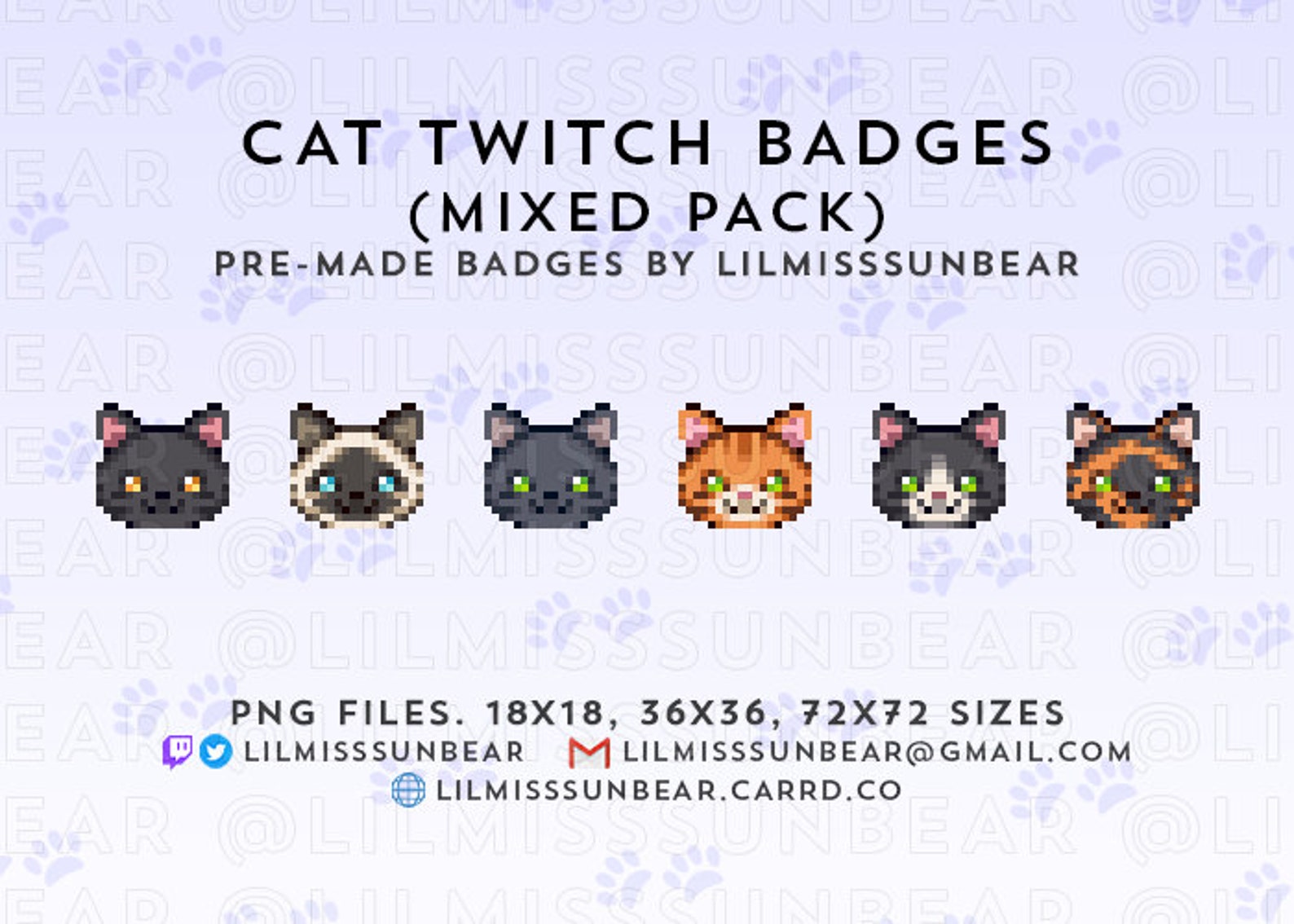 Pixel Art Cats - Mixed Pack | Twitch Badge Pixel Art Cat | P2U Twitch ...
