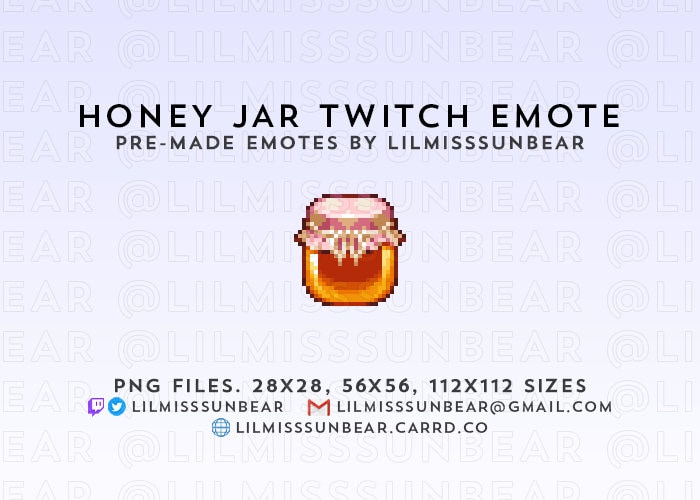 Honey Jar Pot Twitch Emote P2U Twitch Subscriber, Bits Tier Reward ...