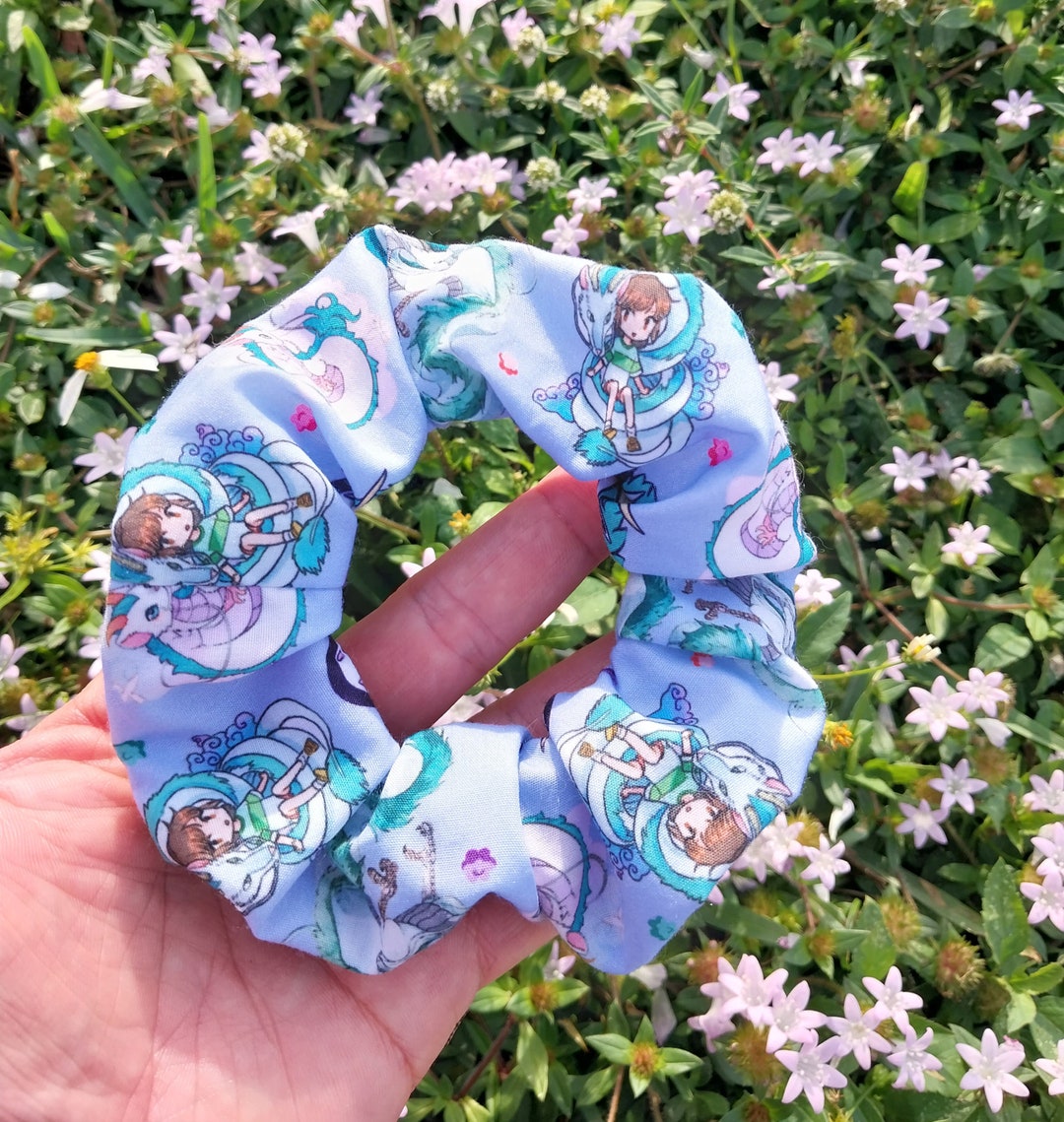 Anime Girl and a Dragon Gibli Scrunchie. - Etsy