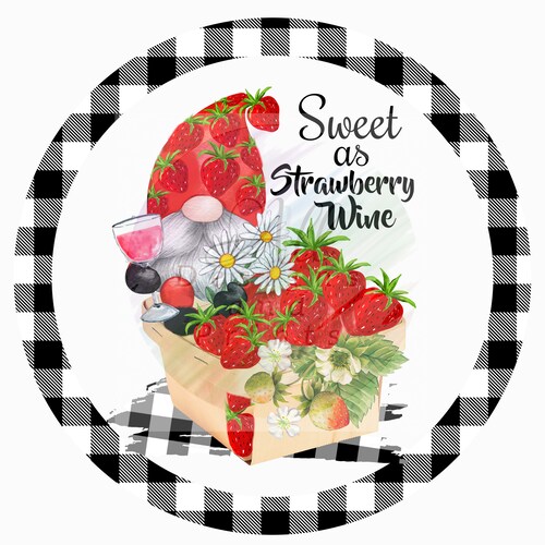 8 Round Strawberry Sign Wreath Signs Home Signs - Etsy
