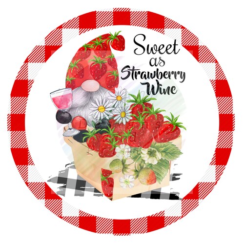 8 Round Strawberry Sign Wreath Signs Home Signs - Etsy
