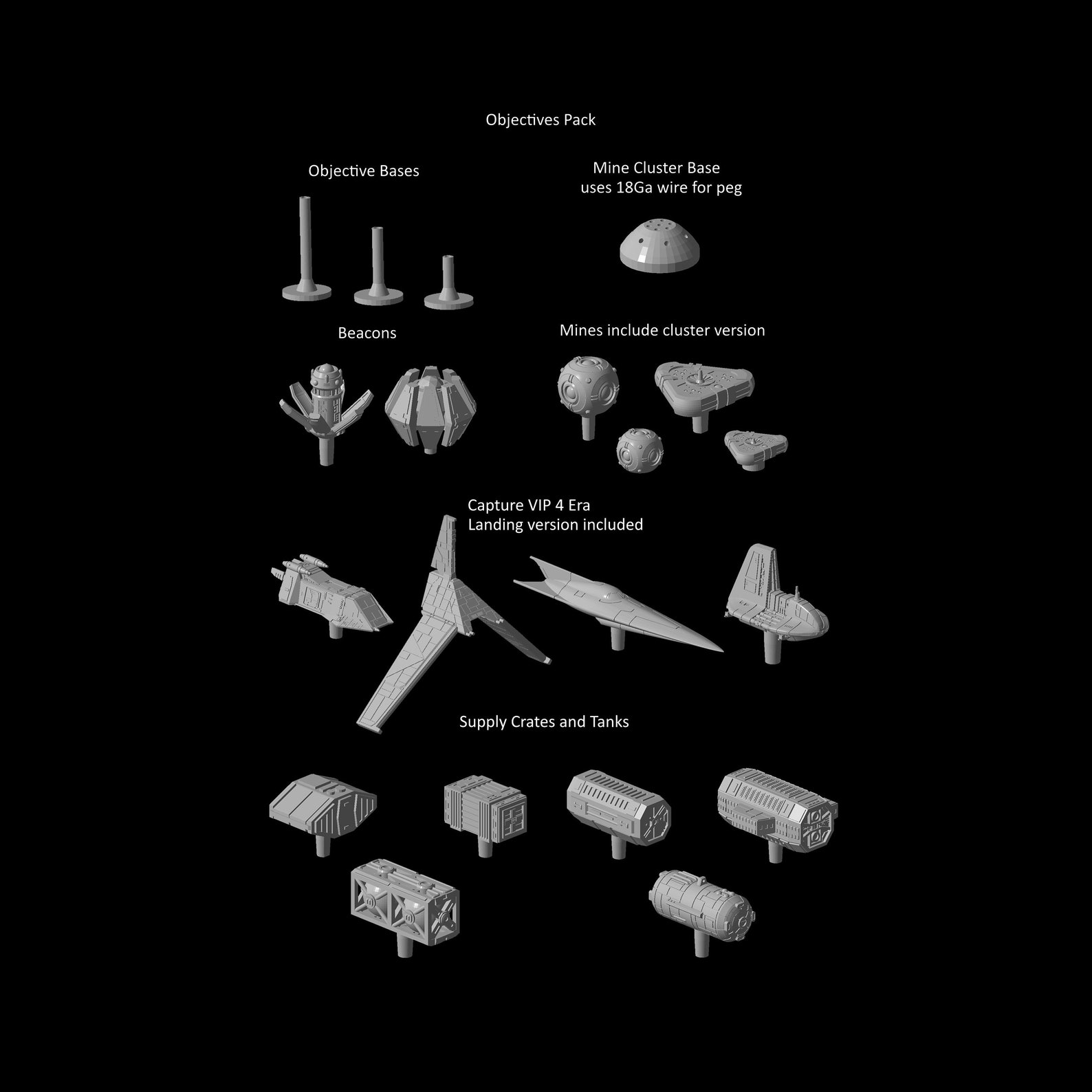 Armada 3D Objectives Pack STL Files (pre Supported) - Etsy