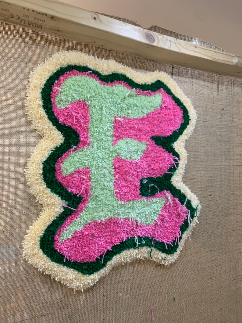 CHENILLE Letter Rug Custom Letter A Z / Multi-coloured Old - Etsy