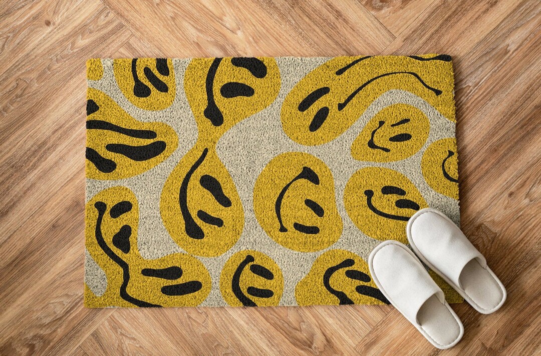 Handmade Droopy Smiley Faces Trippy Tufted Rug / Psychedelic - Etsy