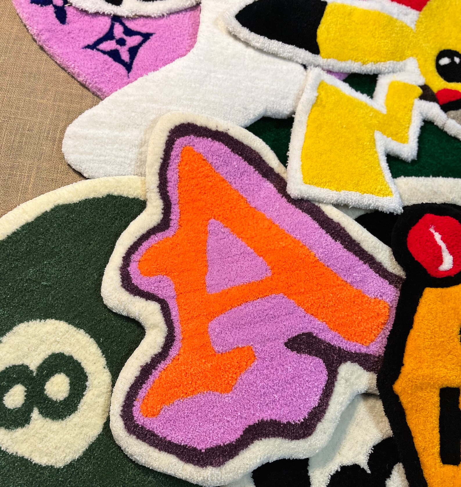 CHENILLE Letter Rug Custom Letter A Z / Multi-coloured Old - Etsy