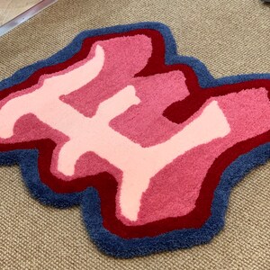 CHENILLE Letter Rug Custom Letter A Z / Multi-coloured Old English Font ...