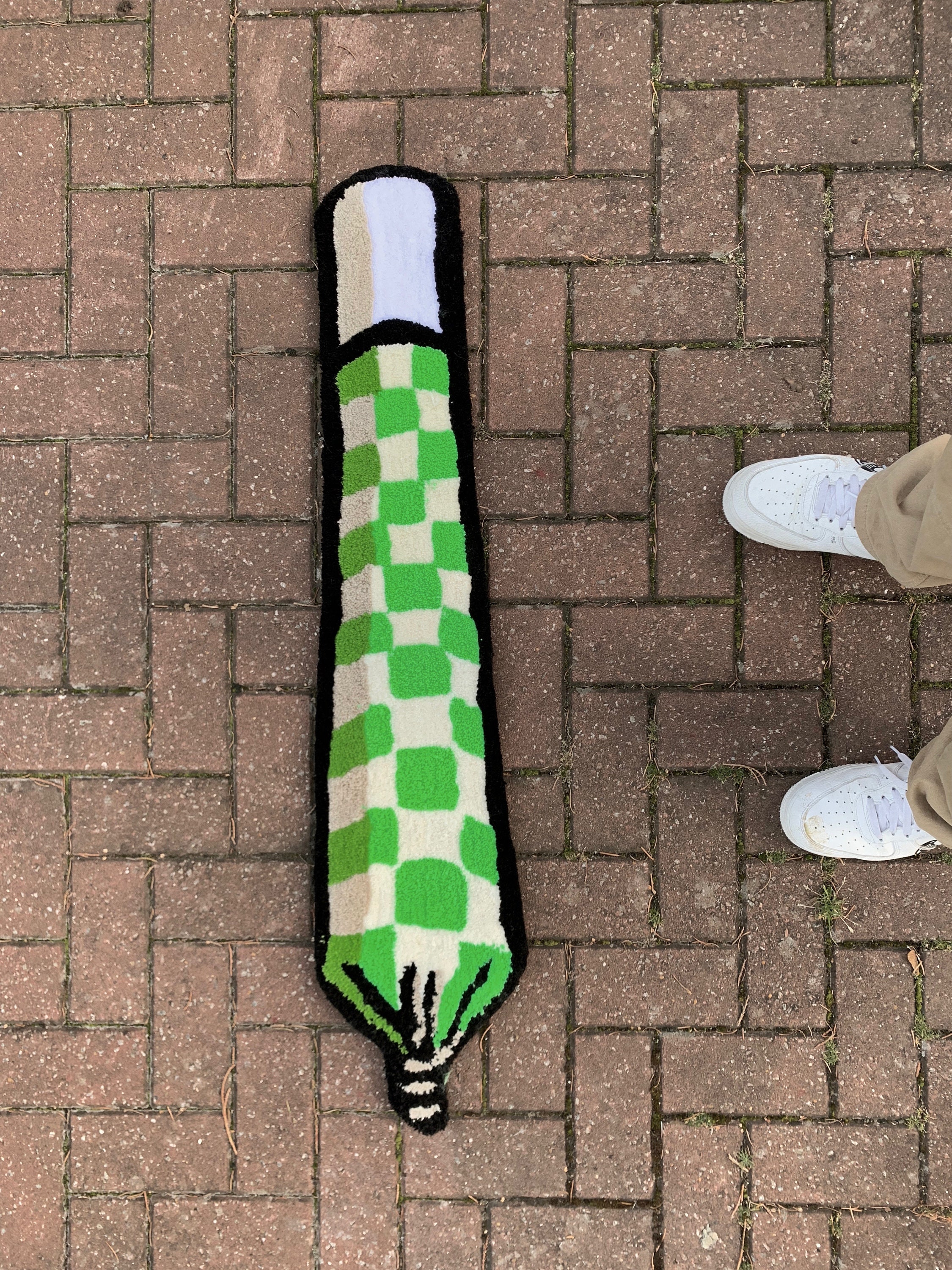 Custom Green and White Chequered Pattern Rug Joint / Blunt - Etsy
