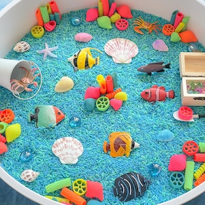 Under the Sea Sensory Kit | Ocean Play | Pasta Coral Reef | Neon Coral ...