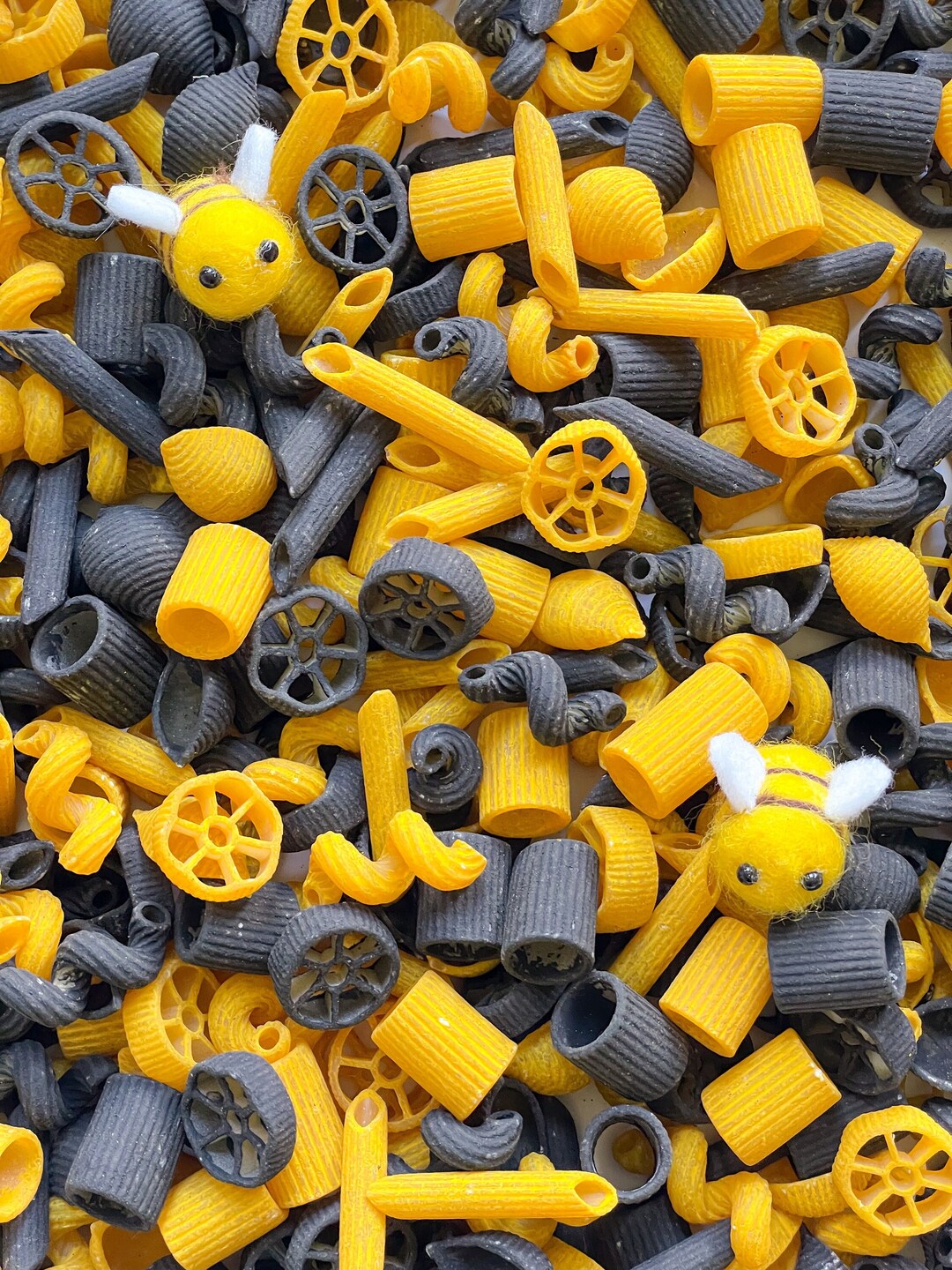 Bee Sensory Pasta | Bee Play | World Bee Day | Sensory Rice | Sensory ...