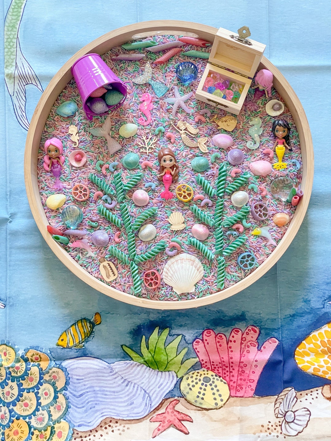 Mermaid Sensory Kit Mermaid Lagoon Metallic Rice Mermaid Play Coral ...