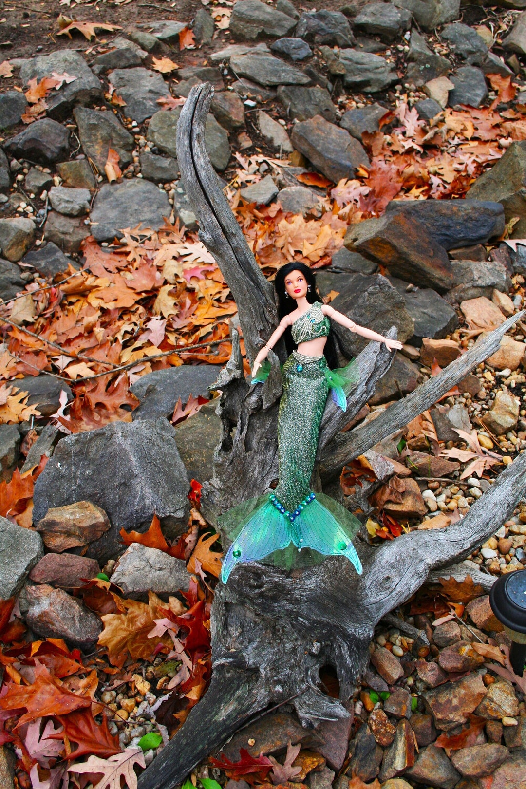 Handmade Sparkling Green Mermaid Costume for 11.5" Fashion Dolls - Etsy