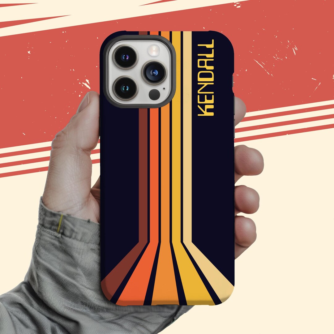 Retro Stripes Phone Case | Personalized Vintage Lines 70s Style ...