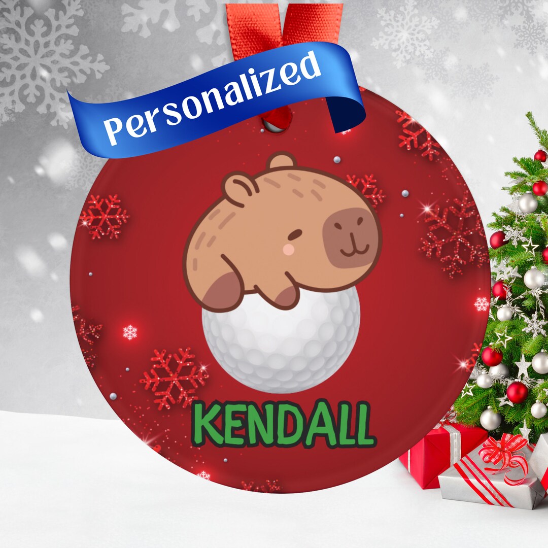 Personalized Golf Ornament, Cute Capybara Ornament Gift for Golfer ...