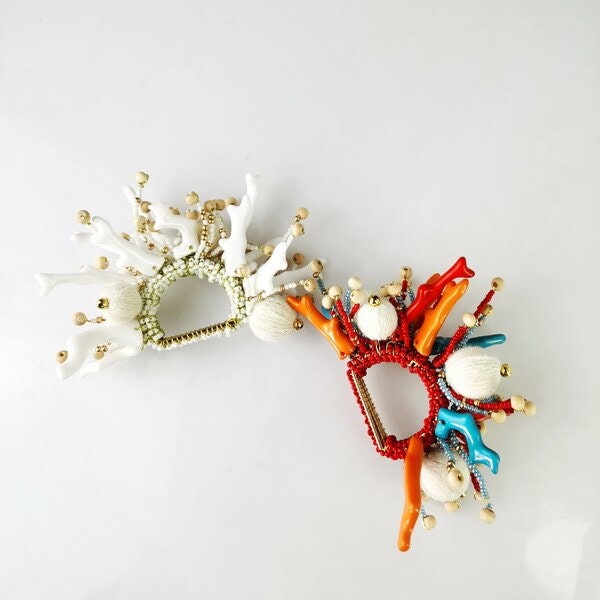Colourful Coral Napkin Rings|coral Napkin Rings|handmade Napkin Rings ...