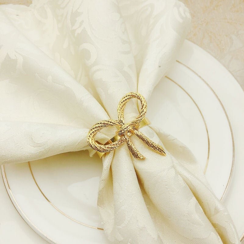 Gold Bow Tie Napkin Ring|bow Napkin Ring| Gold Bow Napkin Ring|napkin ...