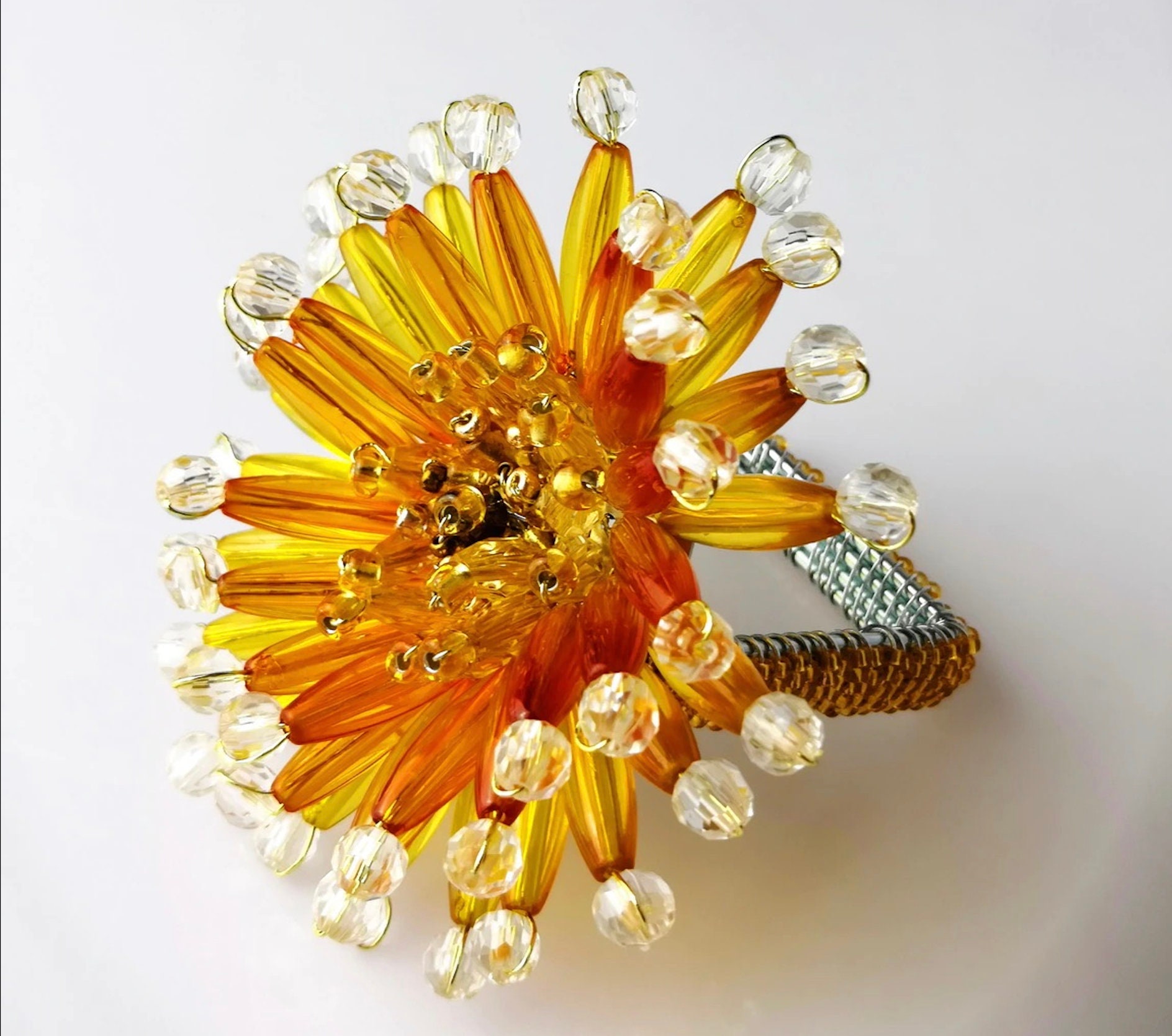 Yellow Gerbera Napkin Rings|yellow Napkin Rings|handmade Napkin Rings ...