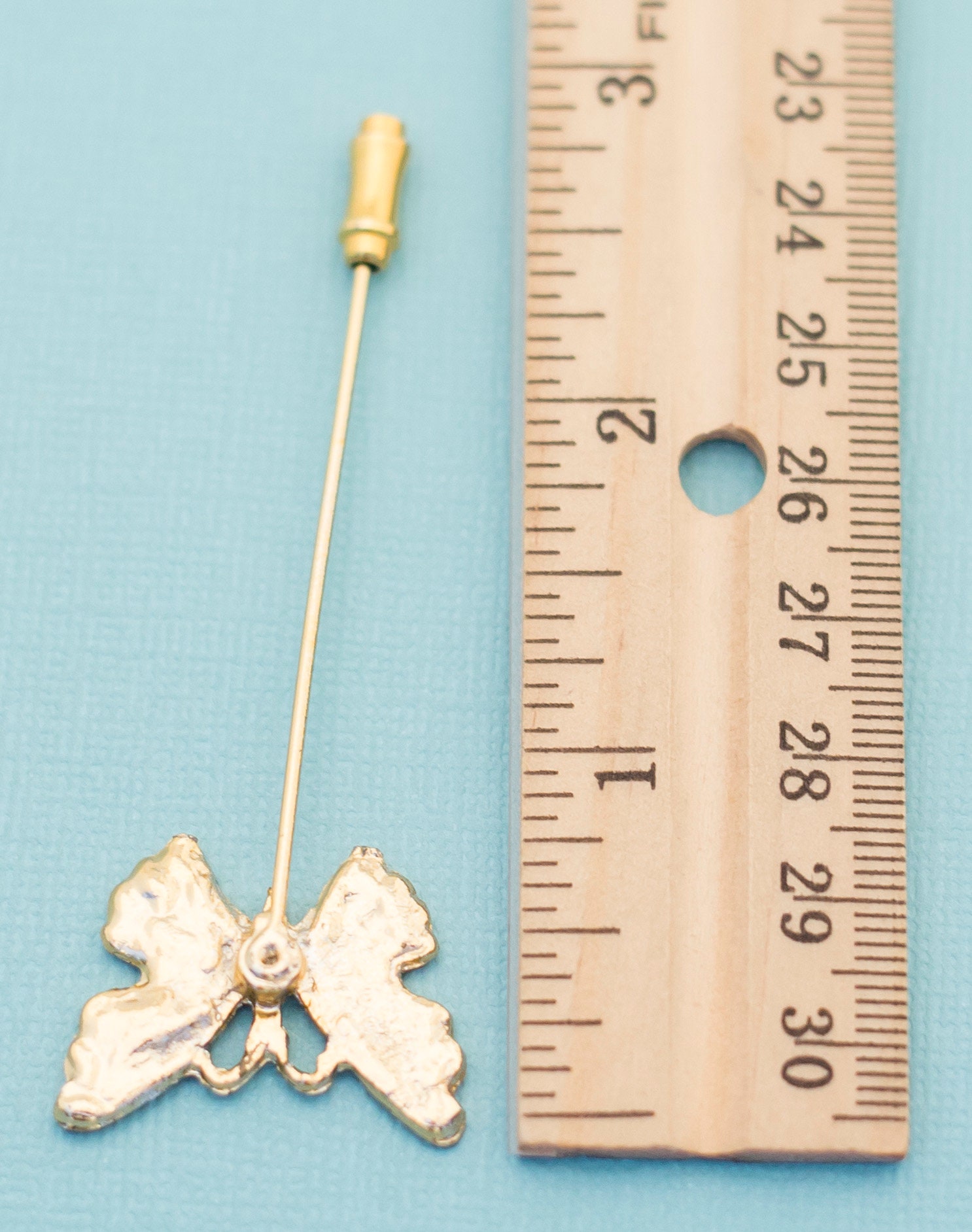 Vintage Yellow Butterfly Gold Tone Stick Pin E21 - Etsy