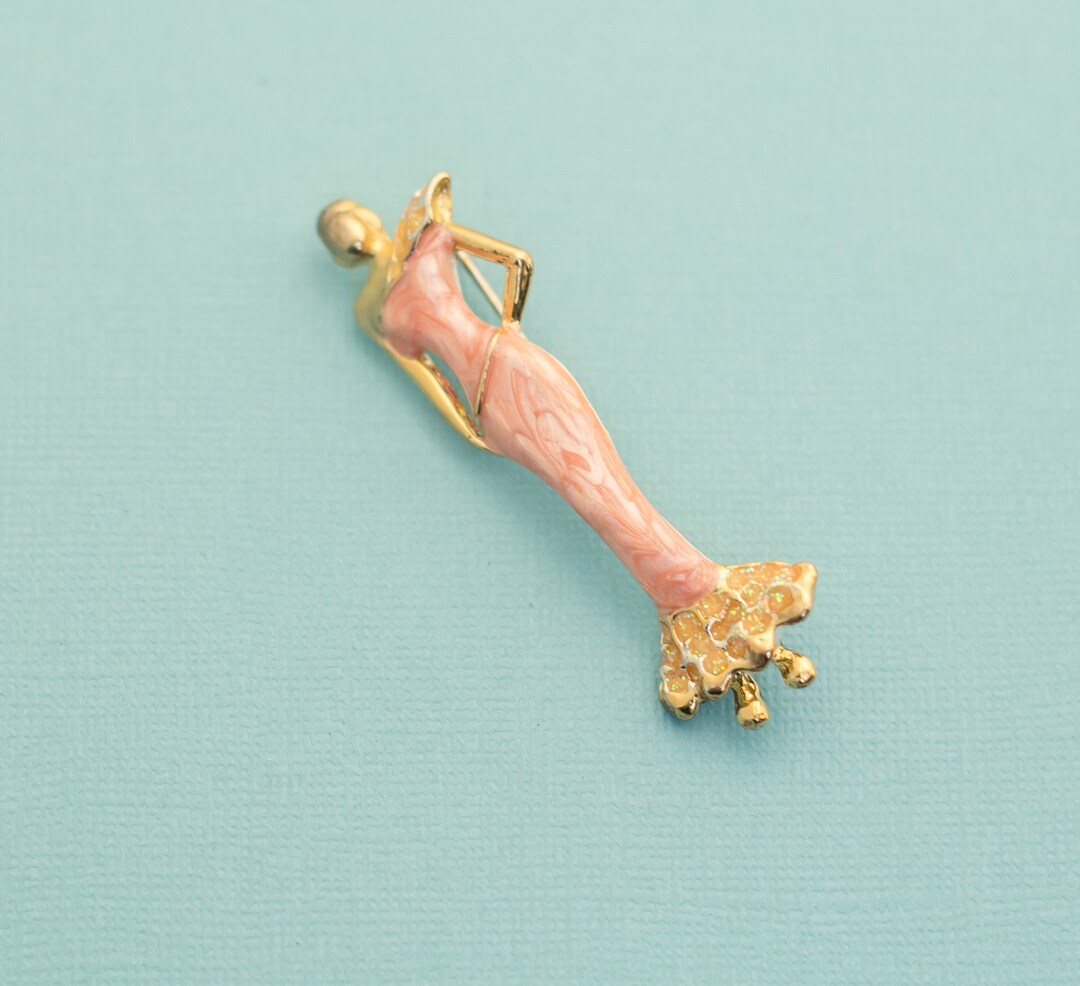 Vintage Gold Stick Figure Brooch E16 - Etsy