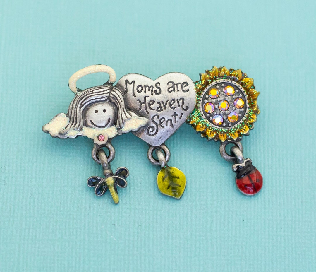 Vintage Moms Are Heaven Sent Brooch by AJMC, E29 - Etsy