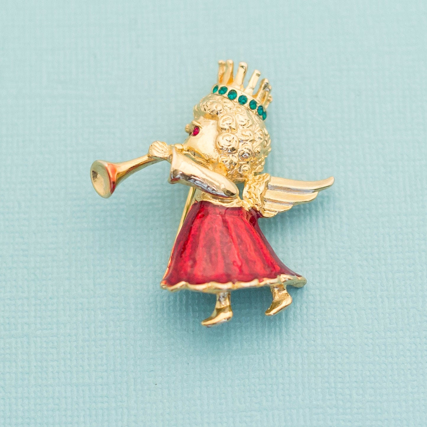 Vintage Gold Tone Angel Brooch por Dana E16 - Etsy España