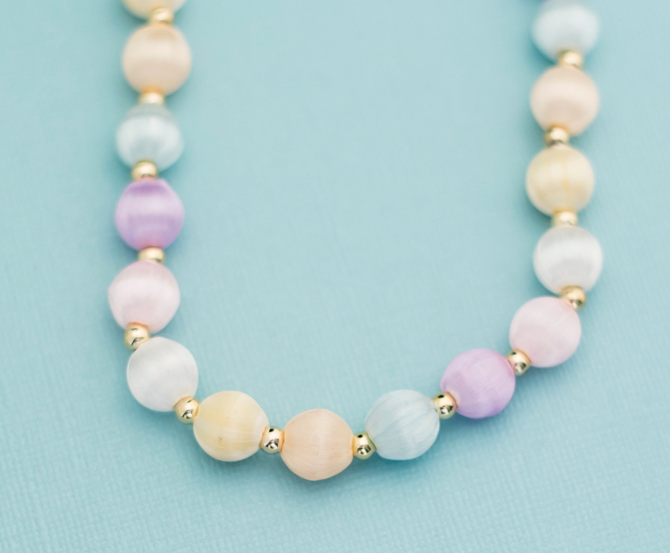 Vintage Pastel Multi Color Beaded Necklace 28 Inches E15 - Etsy