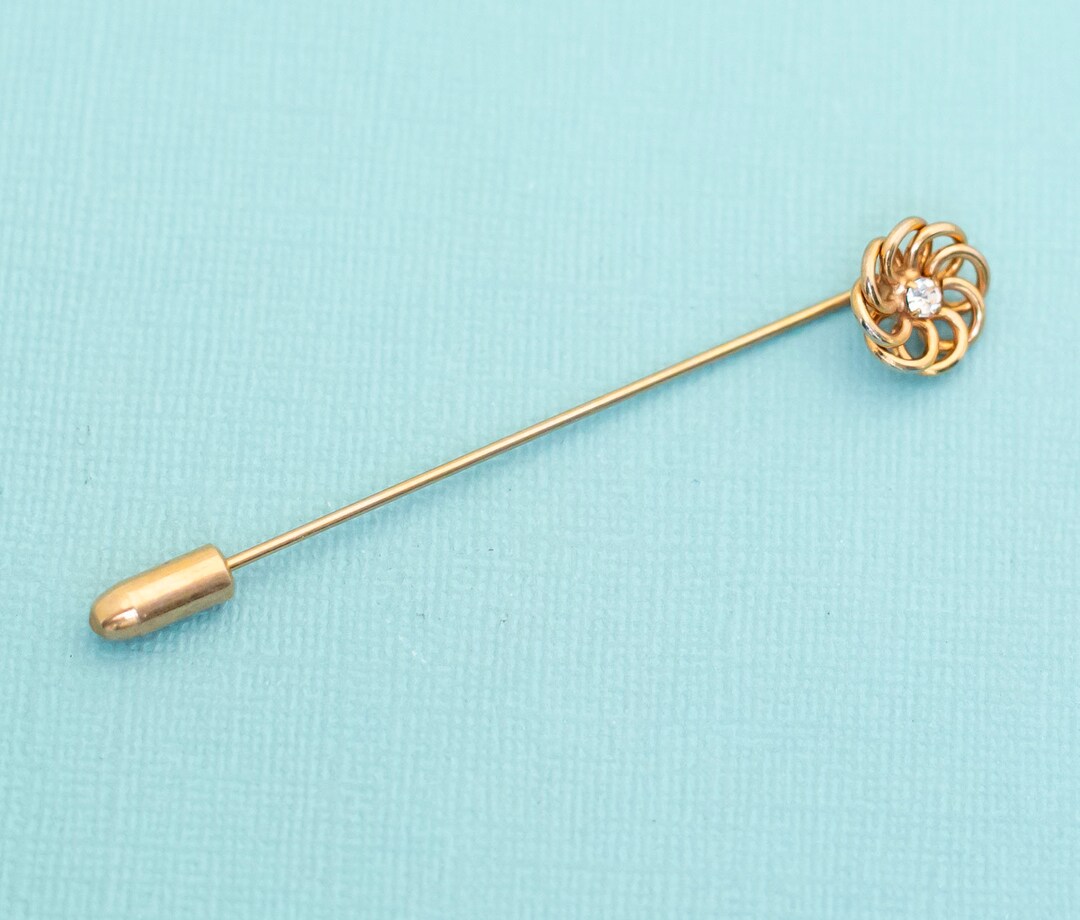 Vintage Vortex Fan Rhinestone Tip Stick Pin E28 - Etsy