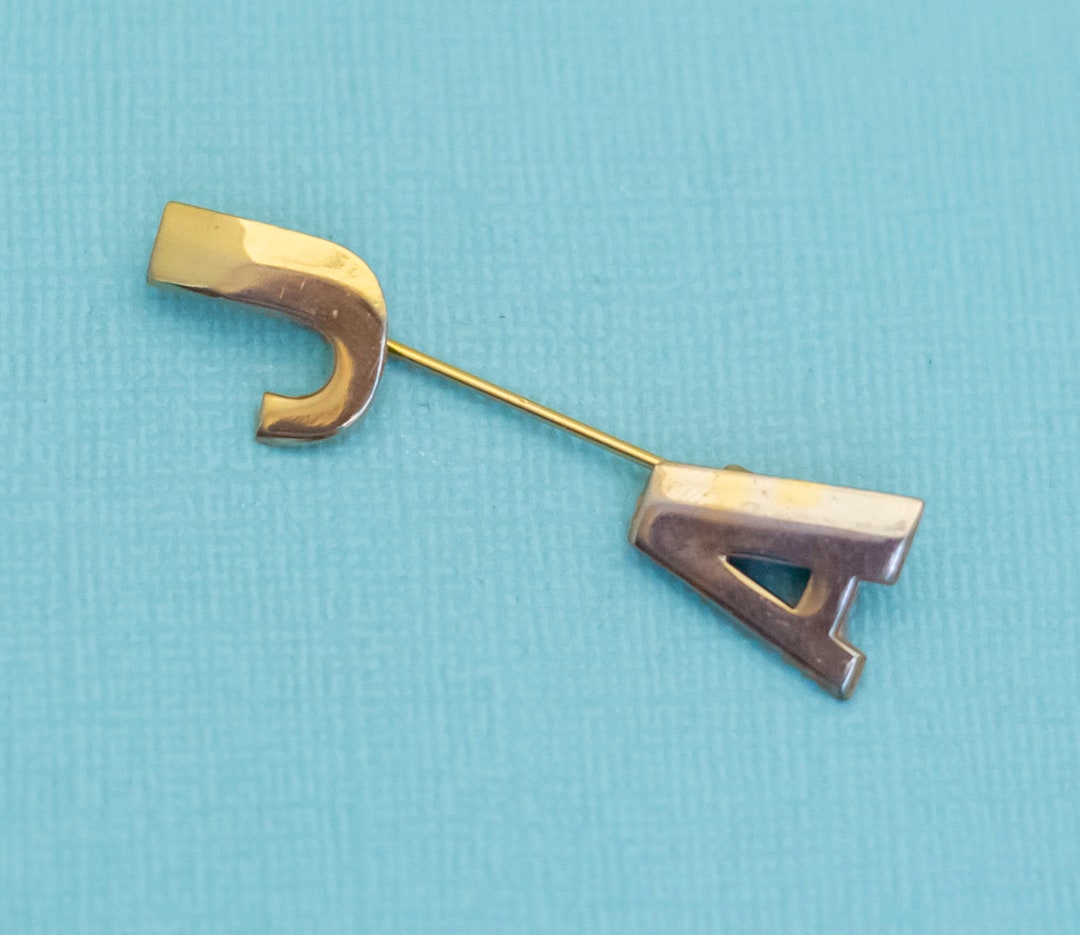 Vintage Bold Letter J and A Gold Tone Stick Pin E7 - Etsy