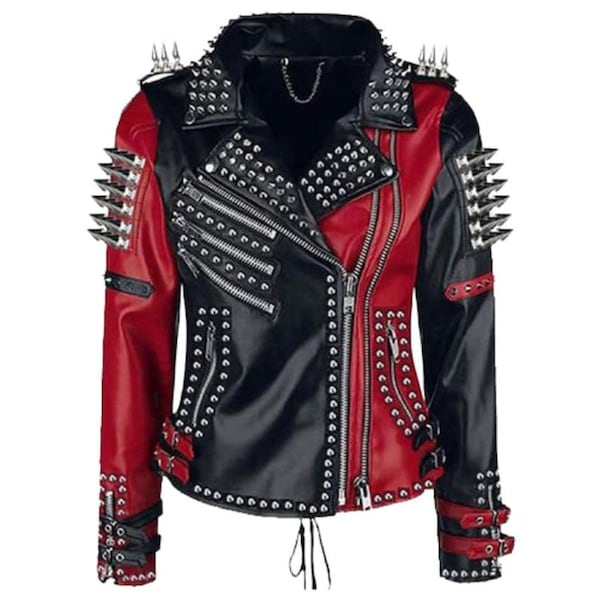 Punk Leather Jacket - Etsy