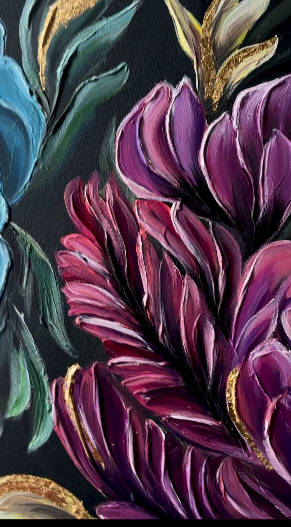 Colorful Flower Texture Painting on Canvas Modern Paintings Peonies ...