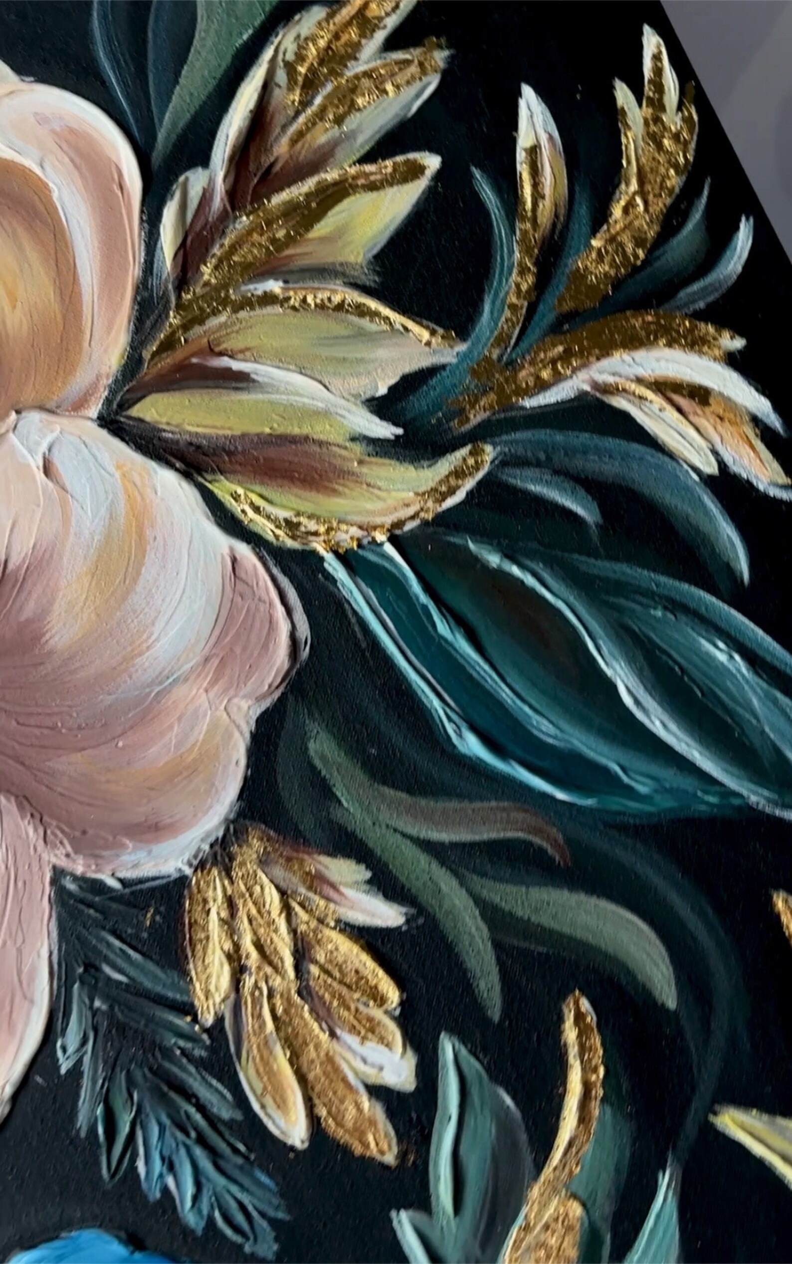 Colorful Flower Texture Painting on Canvas Modern Paintings Peonies ...