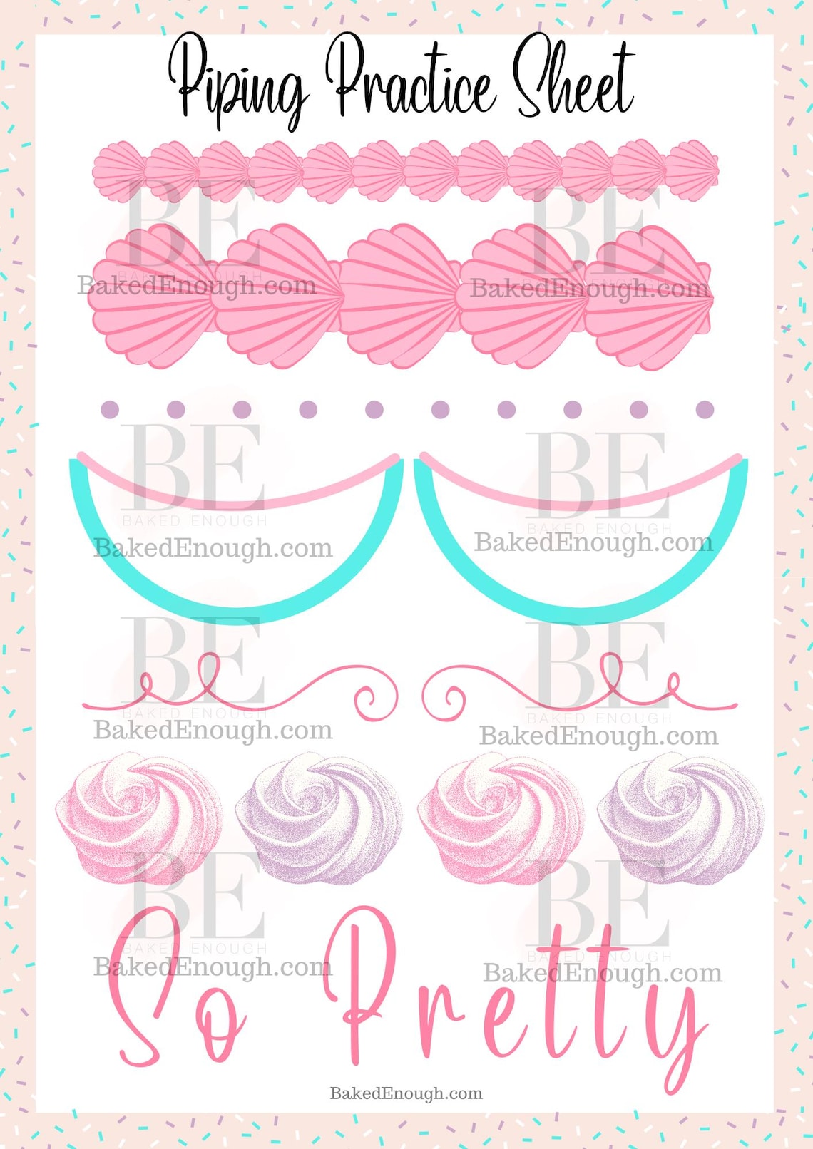 Cake Piping Practice Sheet | Reusable and Editable Template for ...