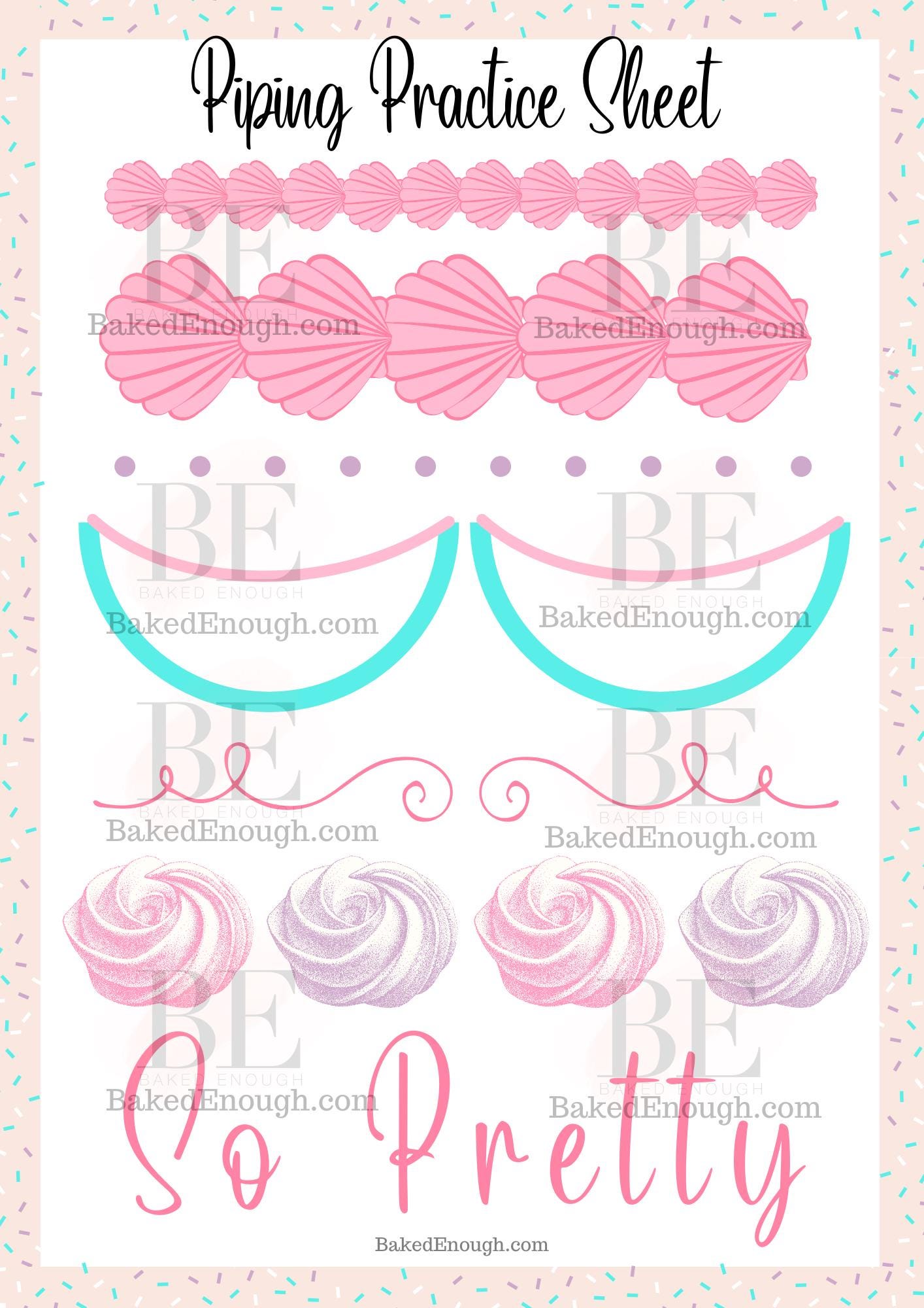 Cake Piping Practice Sheet | Reusable and Editable Template for ...