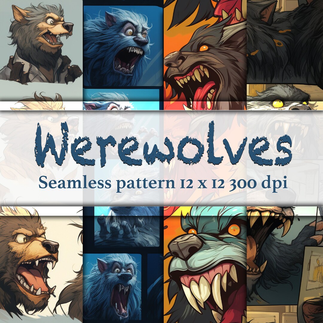 Digital Art, Halloween Werewolf Paper, 12x12", Commercial Use ...