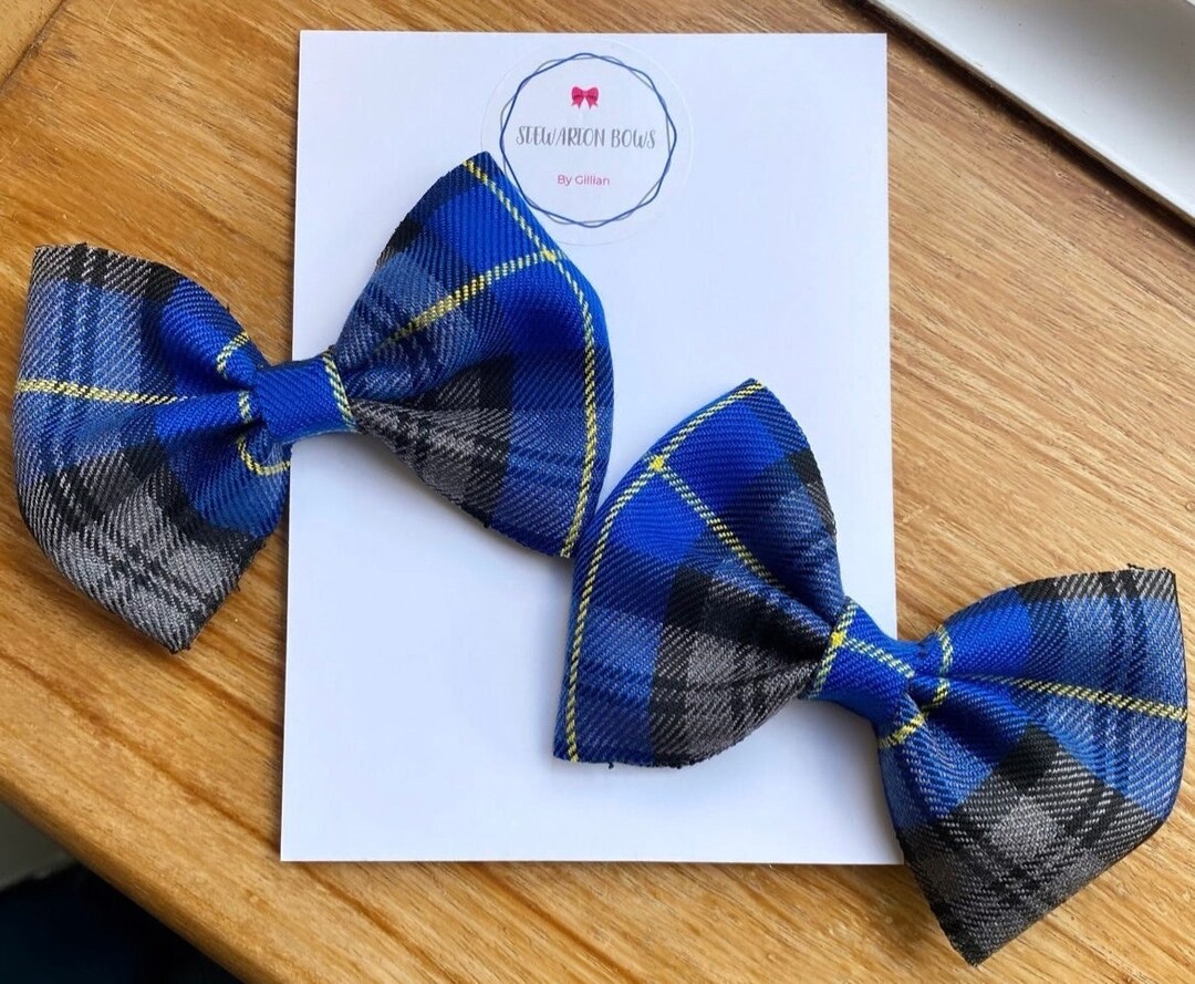 Handmade Tartan Hair Bow: Scottish School Bow Clip or Bobble - Etsy UK