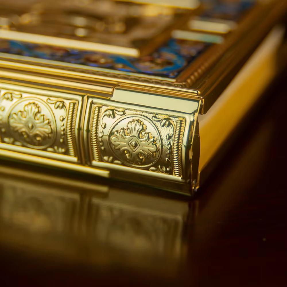 Eastern Orthodox Gospel Book Cover Gold Plating Blue Bible Cover - Etsy
