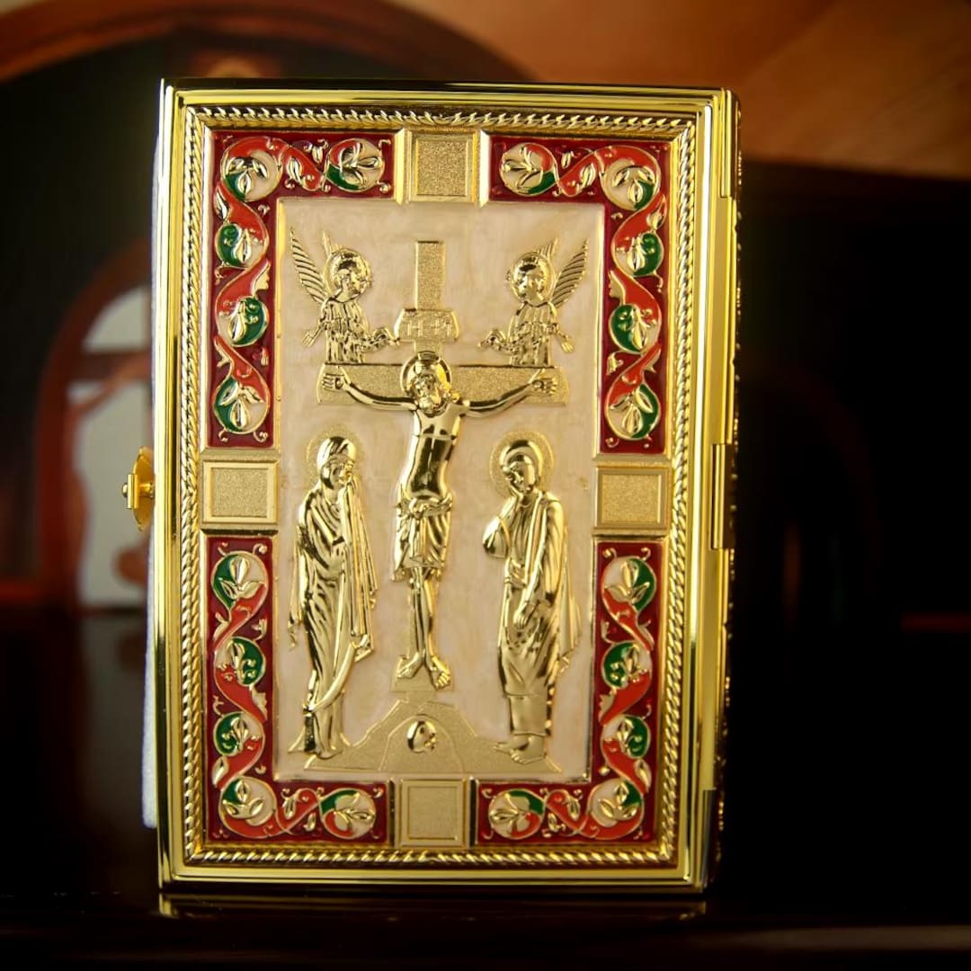 Eastern Orthodox Gospel Book Cover Gold Plating Red Bible Cover - Etsy