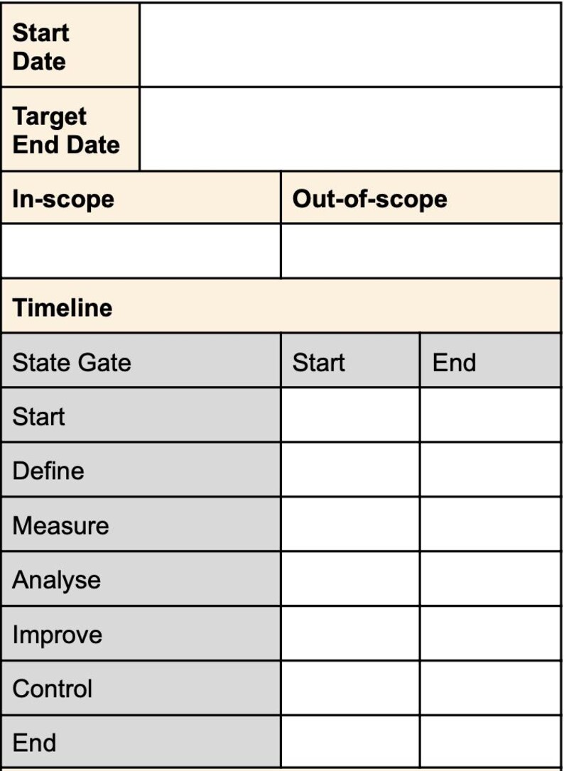 Project Charter Template - One Page Project Overview - Etsy