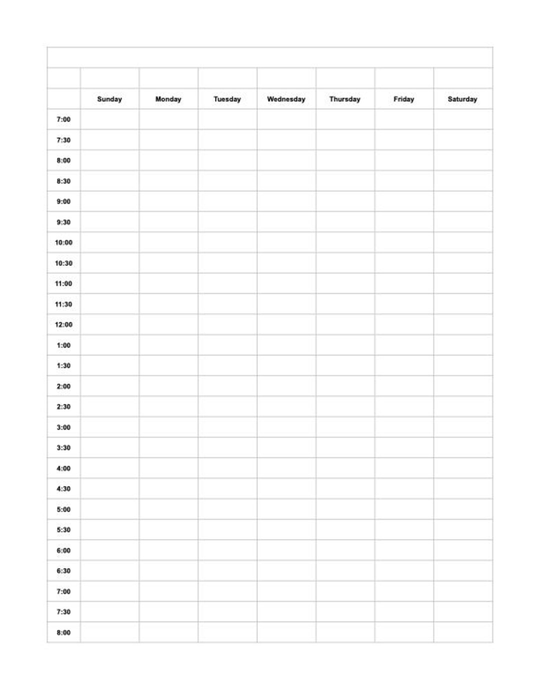 Super Simple Weekly Template Printable - Etsy
