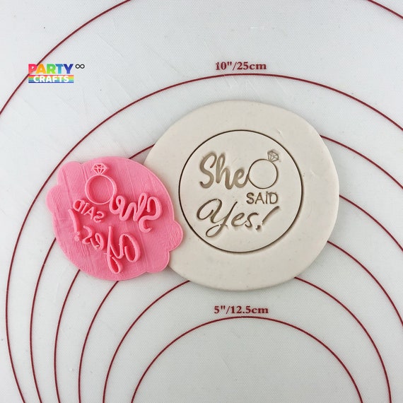 She Said Yes Cookie Fondant Embosser Stamp She Said Yes With - Etsy