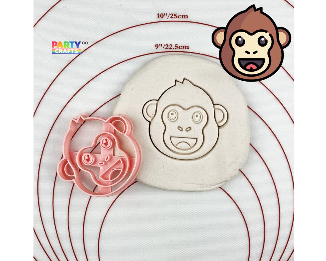 Monkey Cookie Cutter | Monkey Face/head Cookie Cutter | Wild One Cookie ...