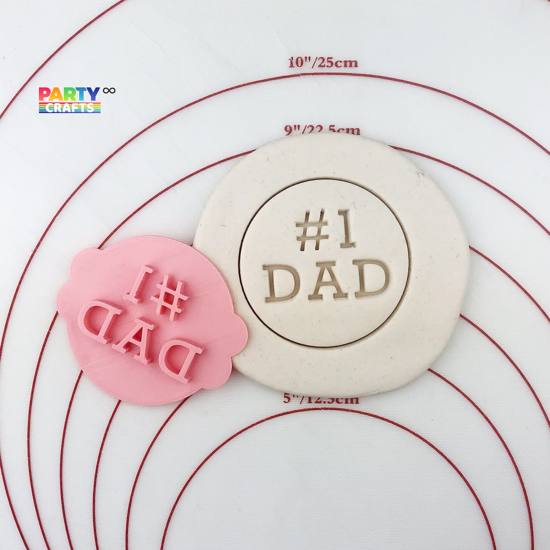 Dad #1 Cookie Stamp | #1 Dad Cookie Fondant Embosser | Fathers Day Gift ...