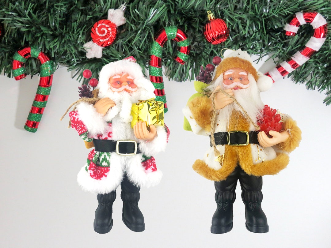 Vintage Retro Santa Ornament | Vintage Santa Ornament Set | Retro ...