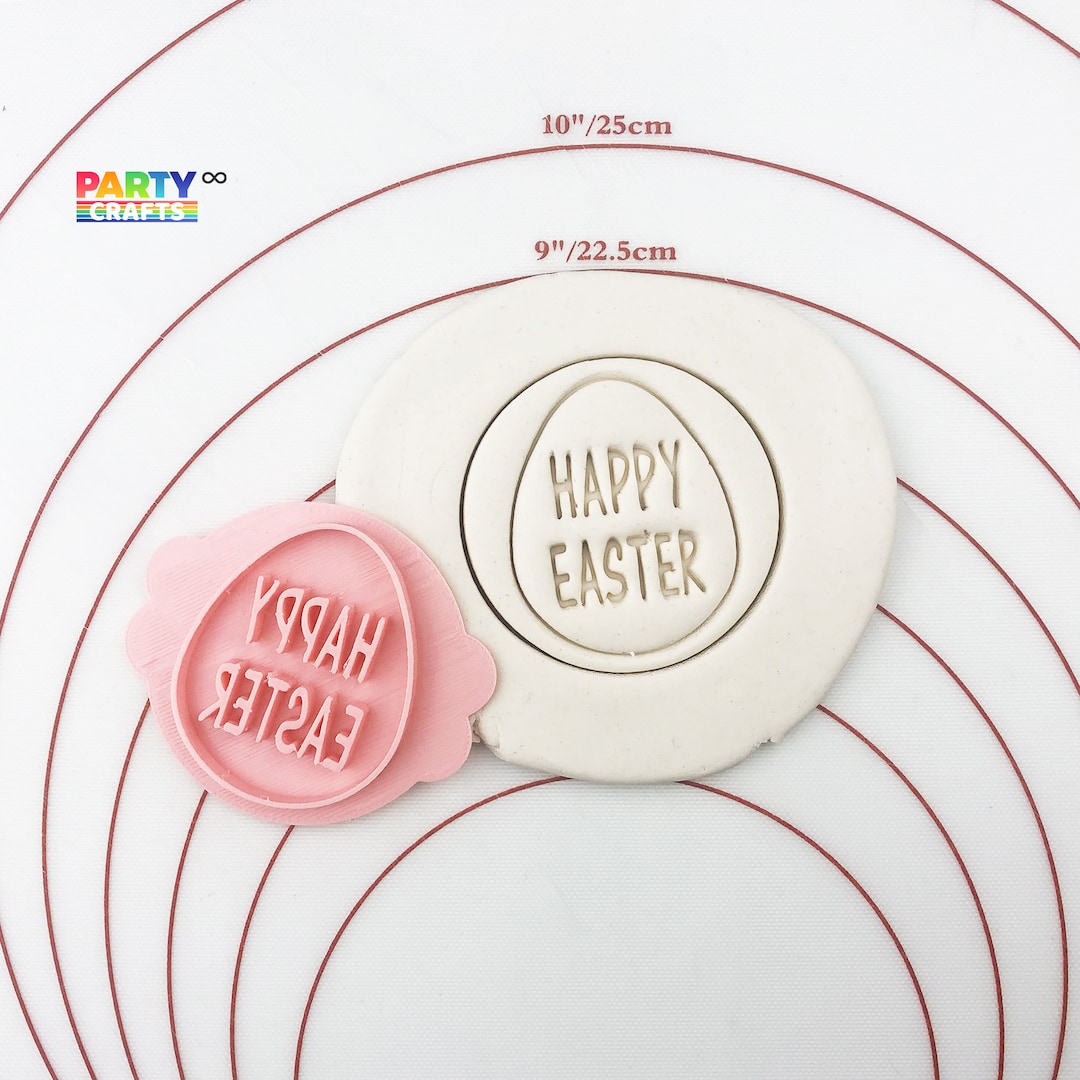Happy Easter Cookie Stamp | Easter's Day Cookie Fondant Embosser ...