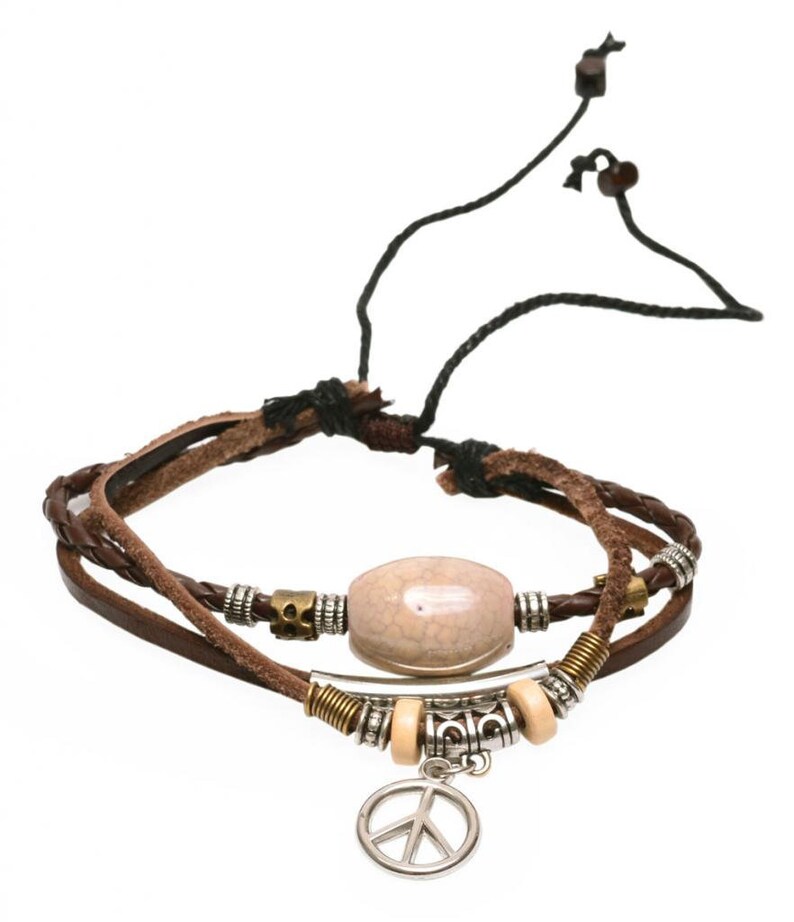 Hippie Bracelet Hippie Leather Bracelet Leather Bracelets - Etsy
