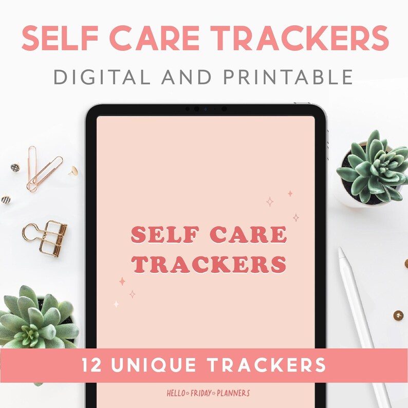 Self Care Digital Planner Digital Journal Self Care Tracker - Etsy