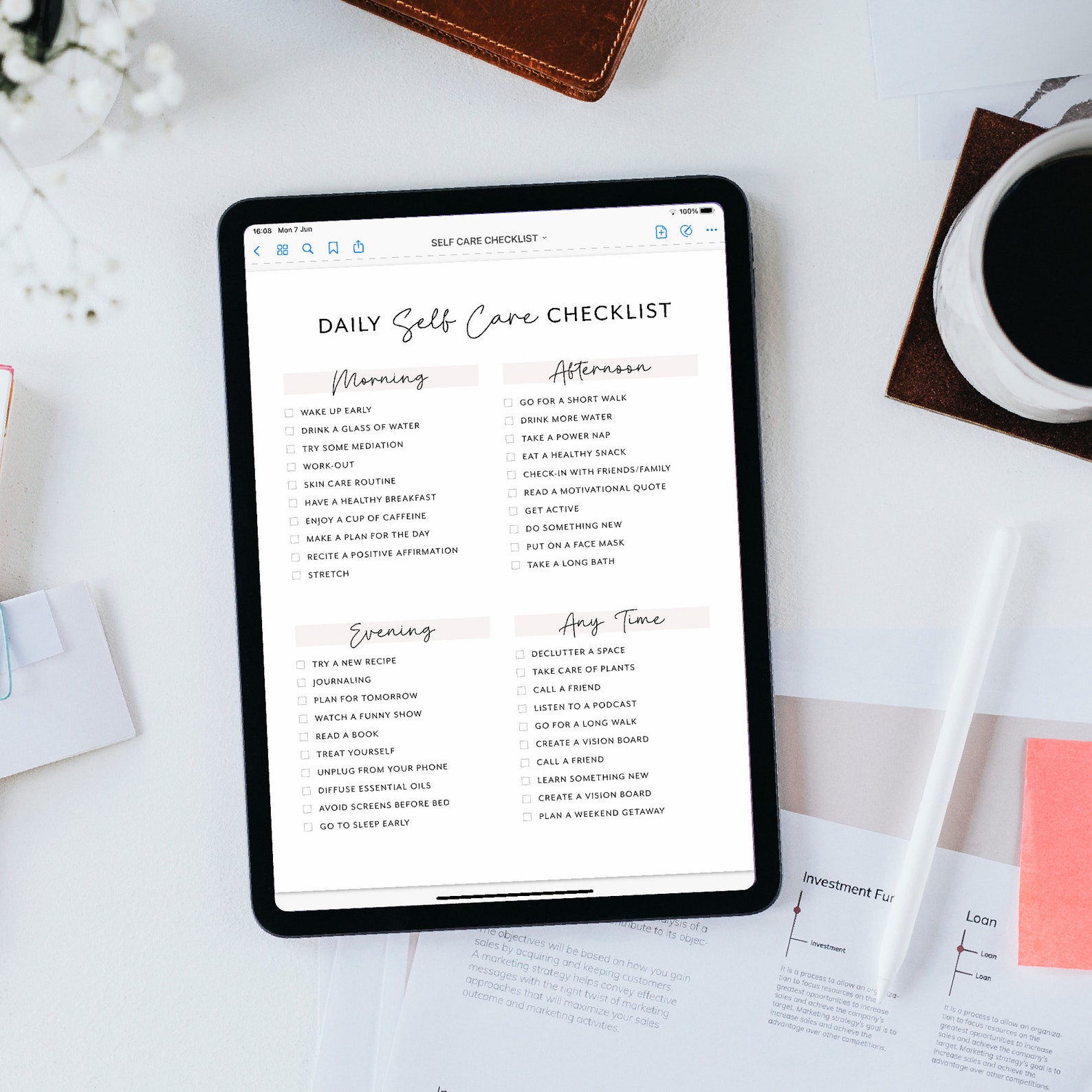 Self Care Checklist Printable Self Care Routine Self Care - Etsy