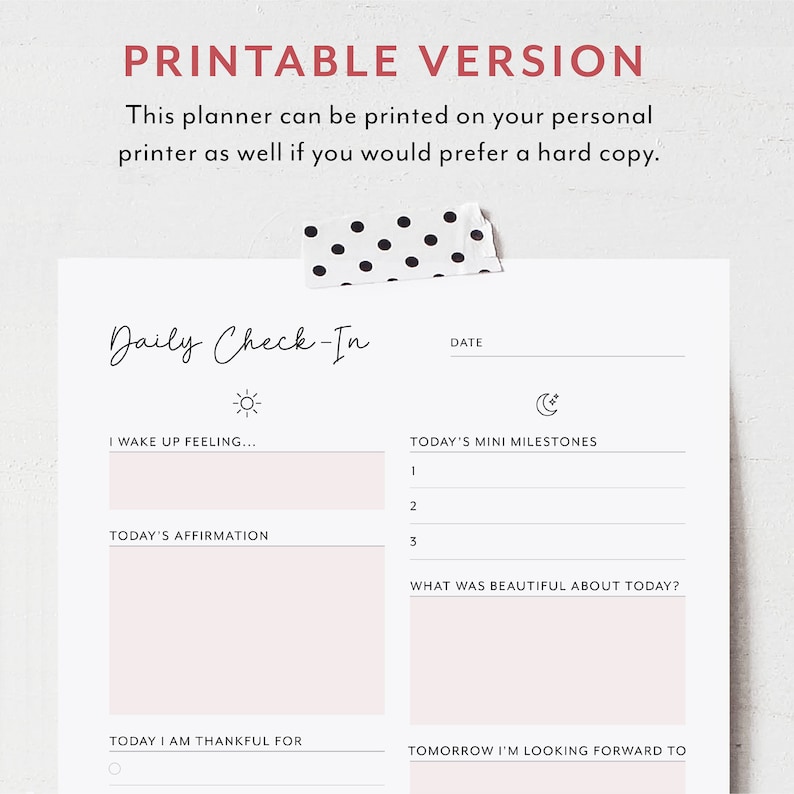 Daily Check in Journal Daily Gratitude Journal Printable - Etsy Australia