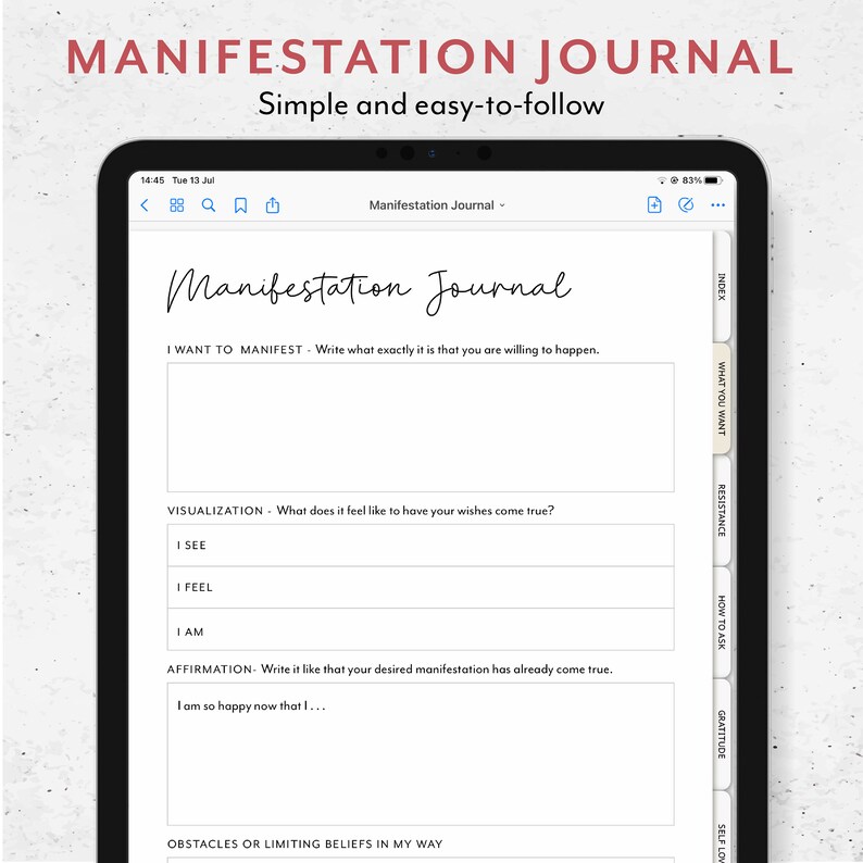 Manifestation Digital Journal 369 Manifest Journal Goodnotes - Etsy